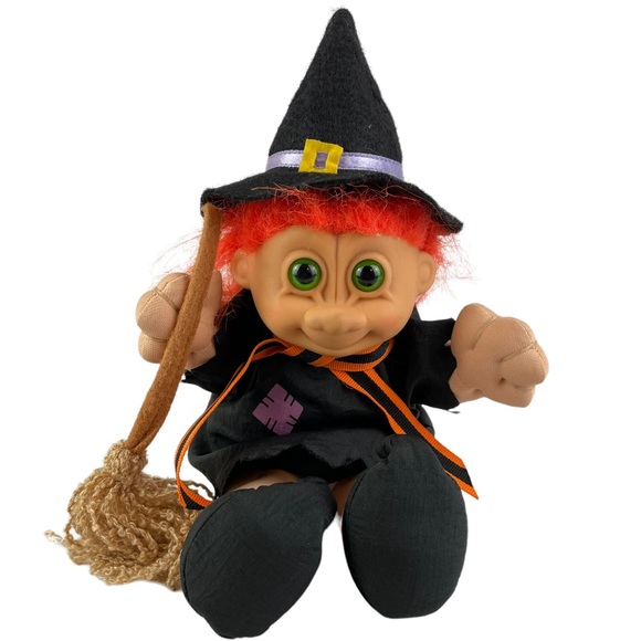 Russ | Toys | Vintage Troll Witch Broom Hat Halloween Russ Stuffed ...